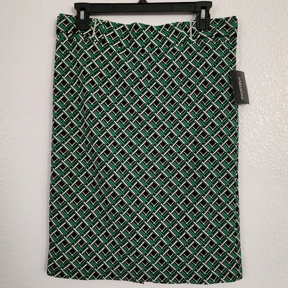 Messini | Skirts | Nwt Messini Green Crisscross Pattern Skirt Sz M ...